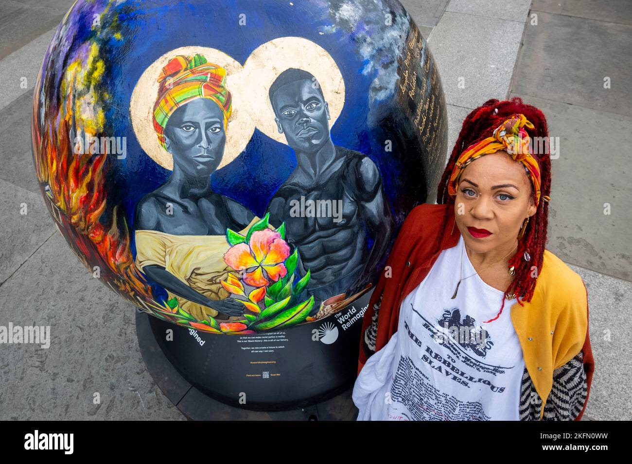 London, UK. 19 November 2022. Artist Fiona Compton with one of her ...
