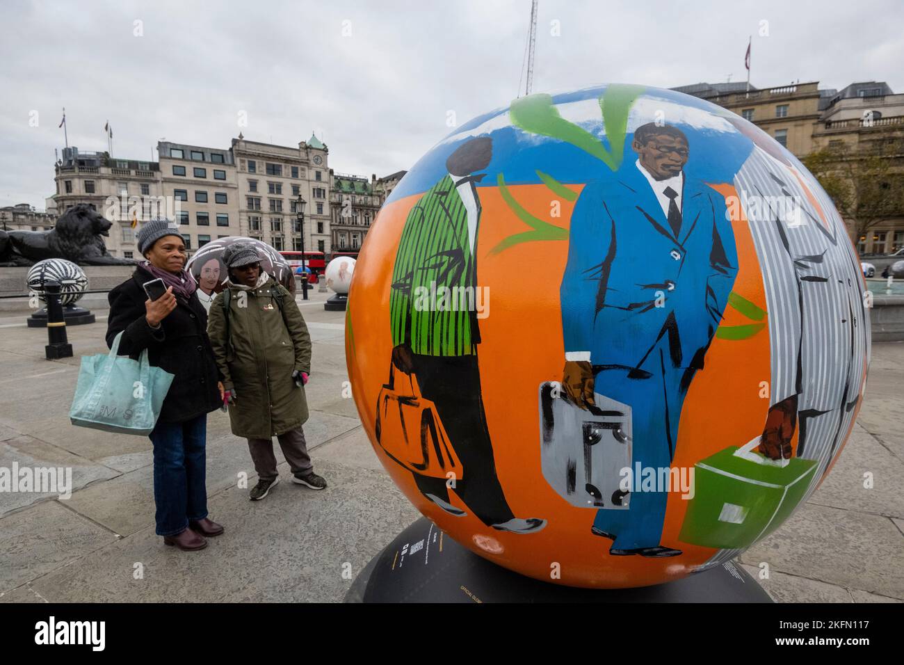 London, UK. 19 November 2022. 96 globe sculptures designed by emerging ...