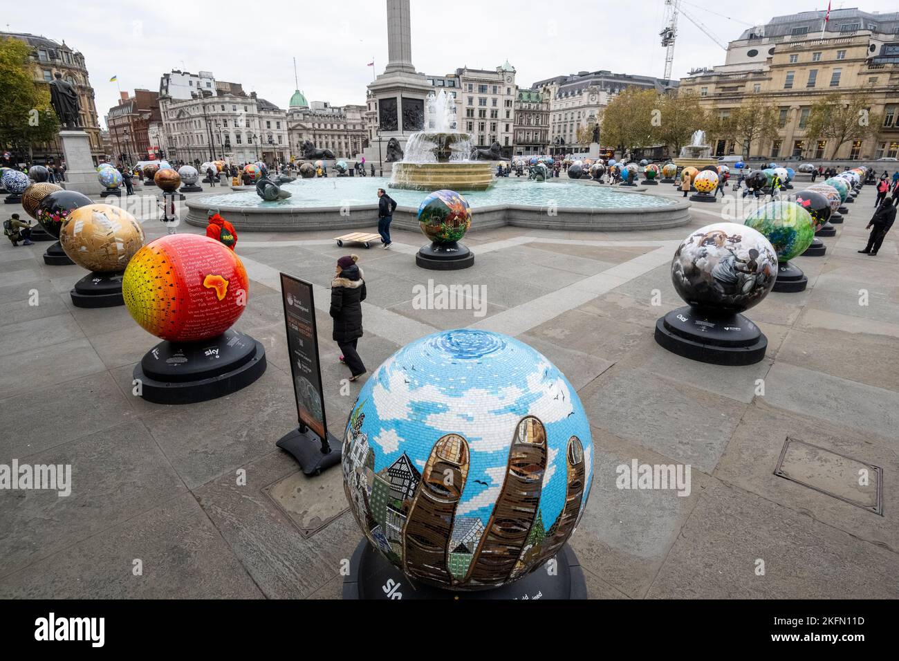 London, UK. 19 November 2022. 96 globe sculptures designed by emerging ...