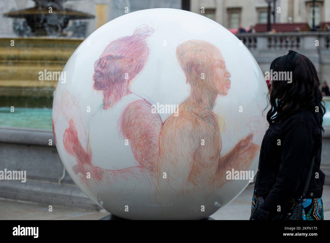 London, UK. 19 November 2022. One of the 96 globe sculptures designed ...