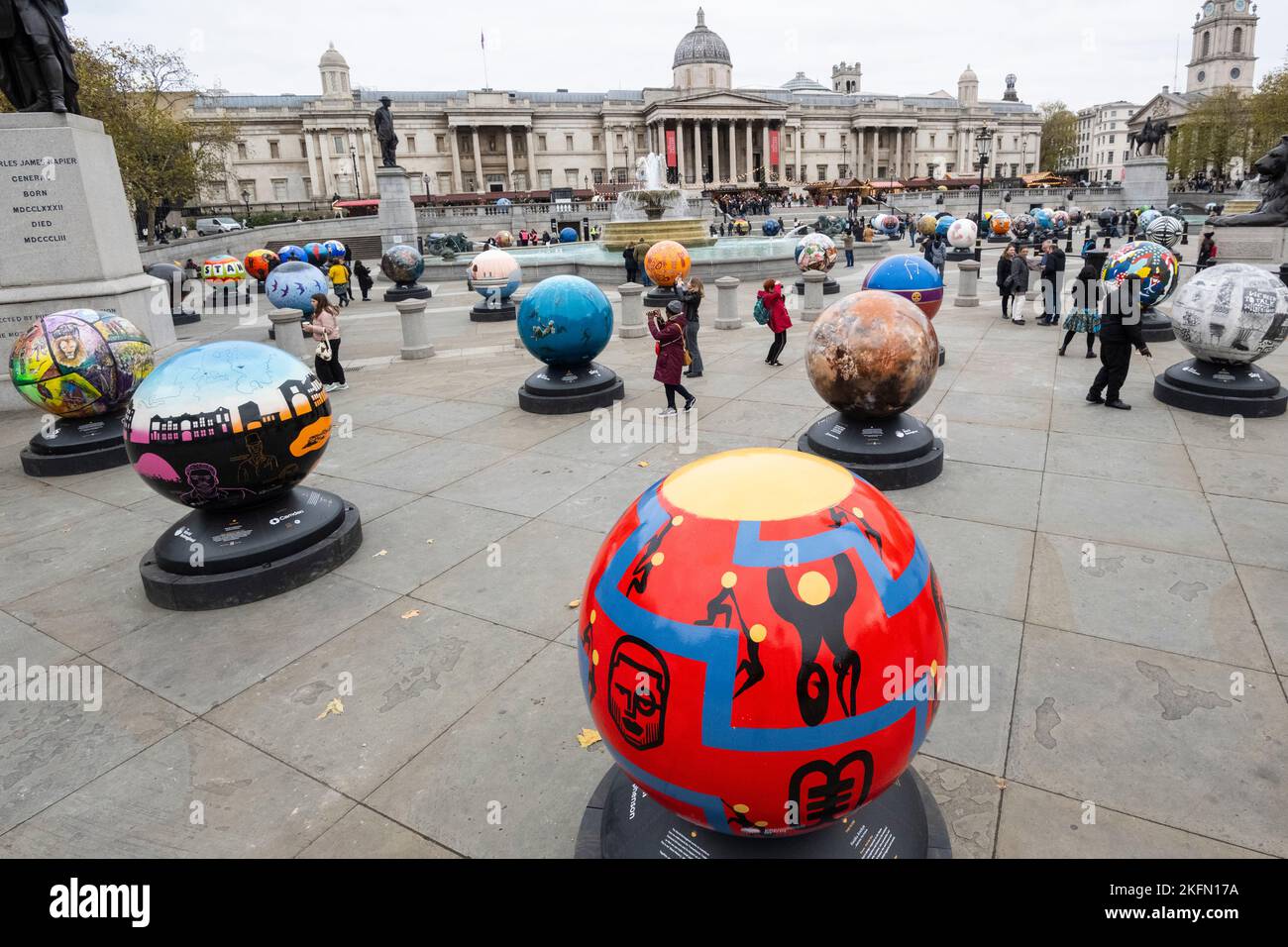 London, UK. 19 November 2022. 96 globe sculptures designed by emerging ...