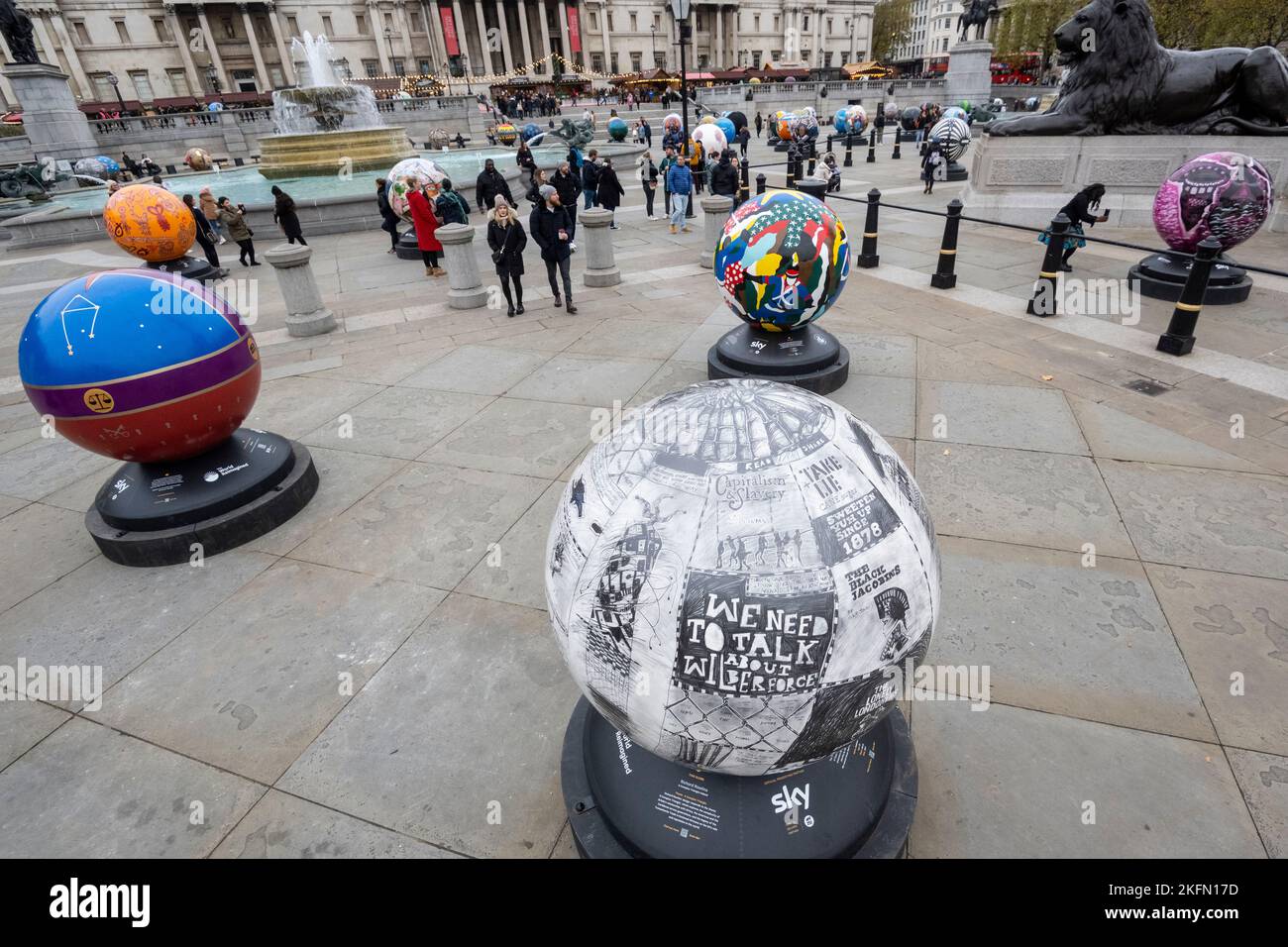 London, UK. 19 November 2022. 96 globe sculptures designed by emerging ...