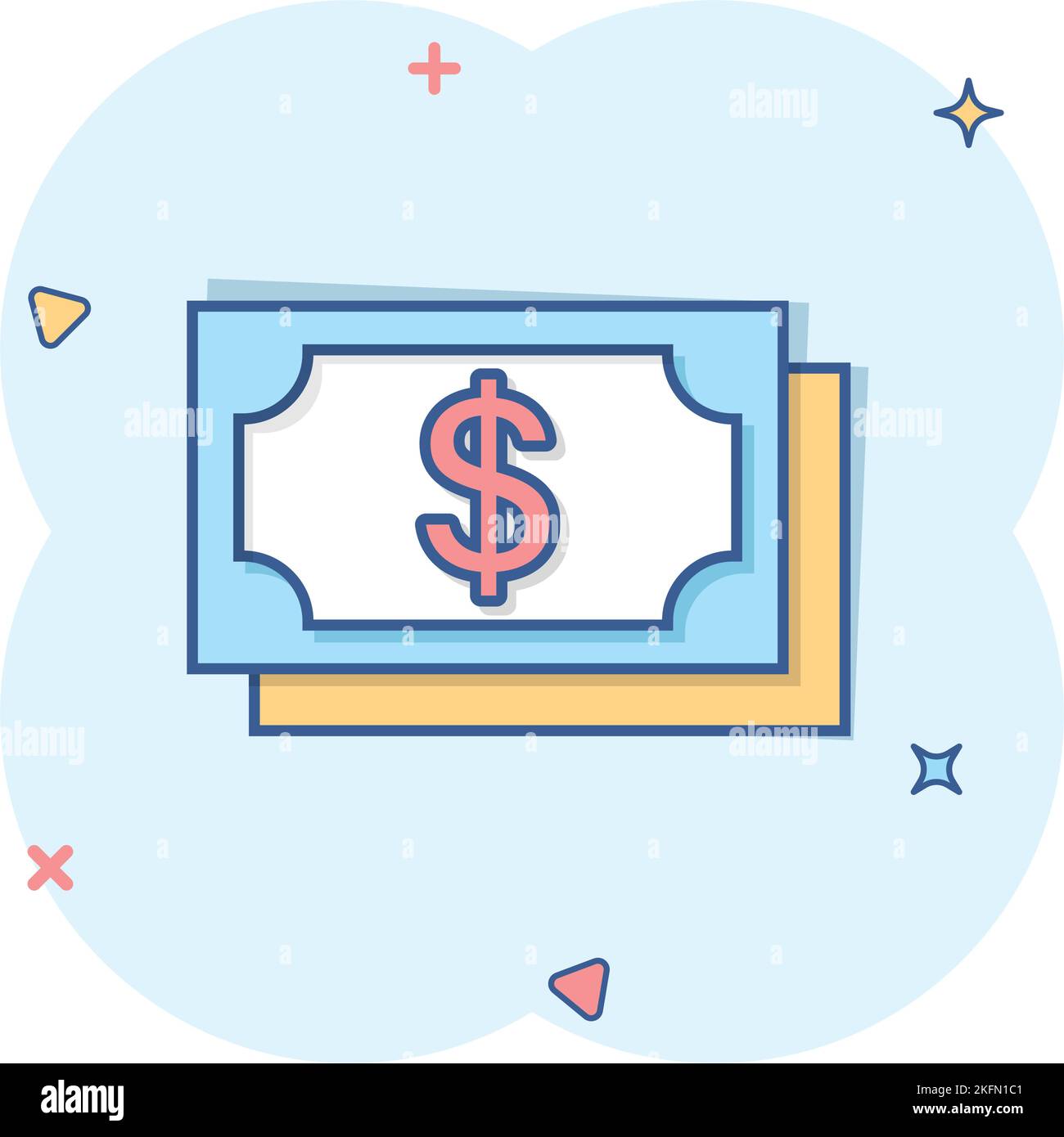 Money dollar icon in comic style. Exchange cash cartoon vector ...