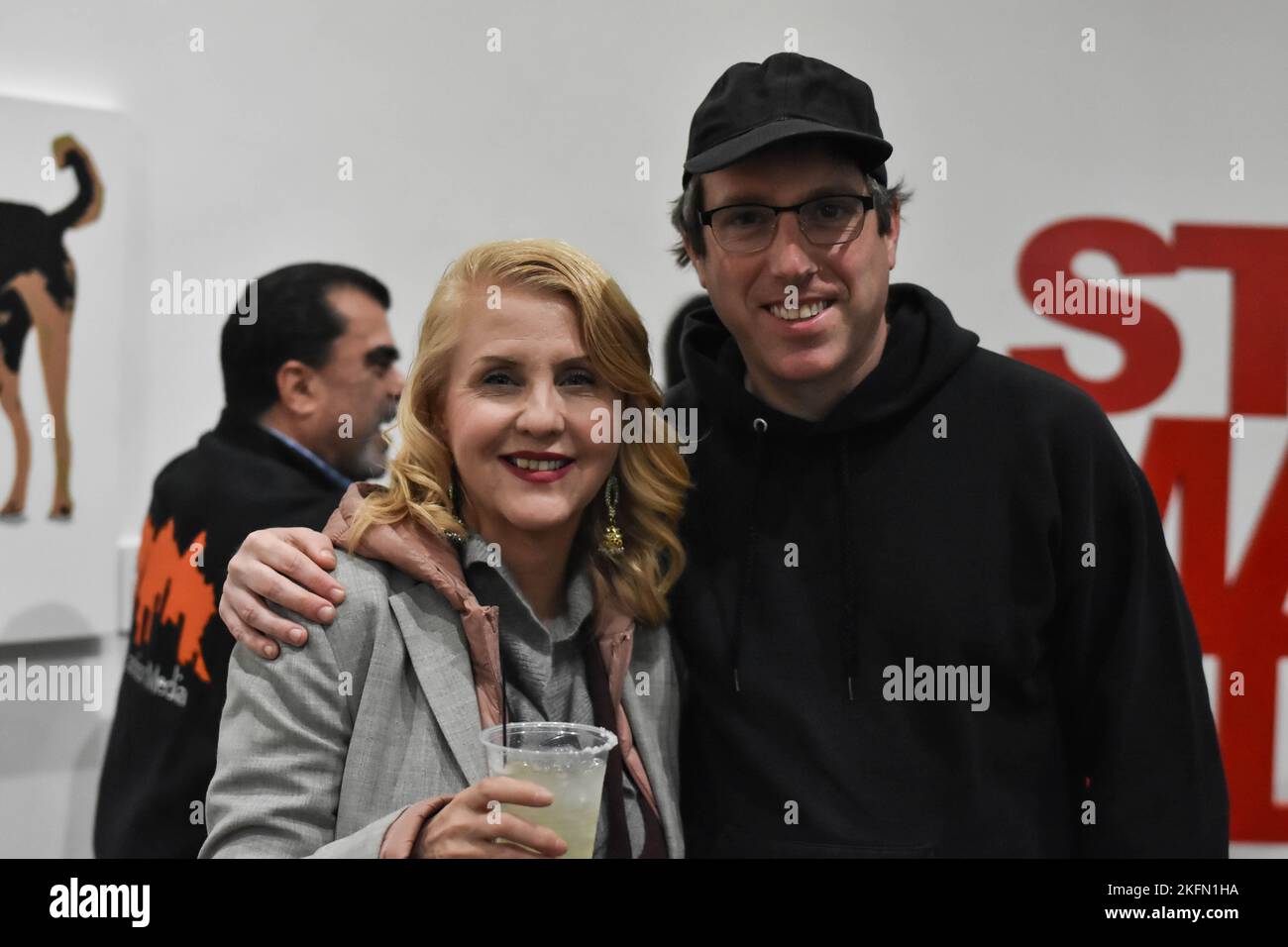 November 17, 2022 - Plastic Jesus art gallery opening at the Art Box in ...