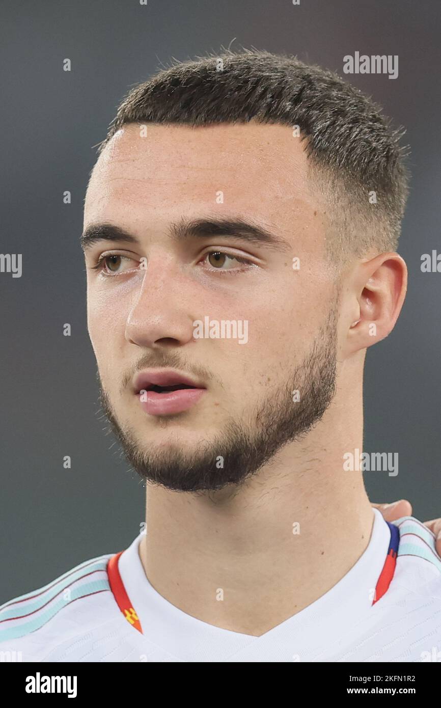 Ardiya, Kuwait. 18th Nov, 2022. Belgium's Zeno Debast pictured at the ...