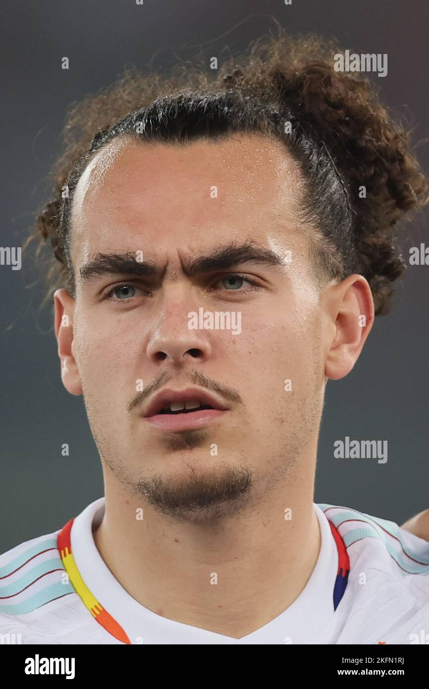 Ardiya, Kuwait. 18th Nov, 2022. Belgium's Arthur Theate pictured at the ...
