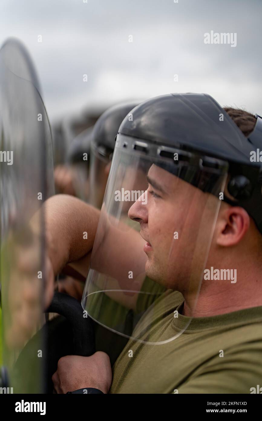 U.S. Marine Corps Cpl. Quintyn McDavid an expeditionary airfield system ...