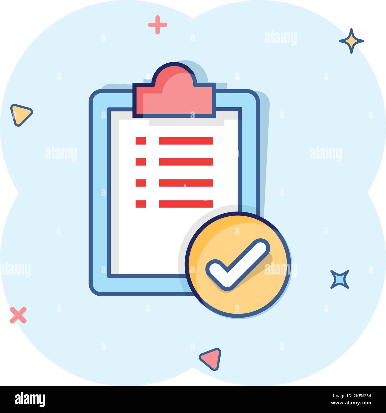 To do list icon in comic style. Document checklist cartoon vector ...