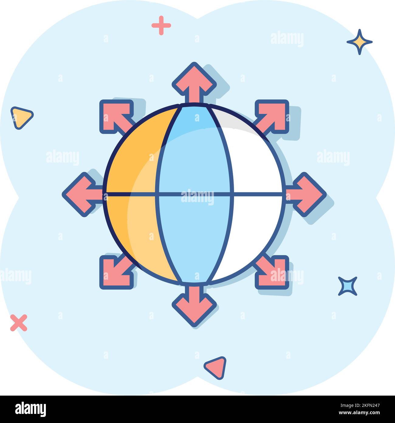 Earth planet icon in comic style. Globe geographic cartoon vector ...