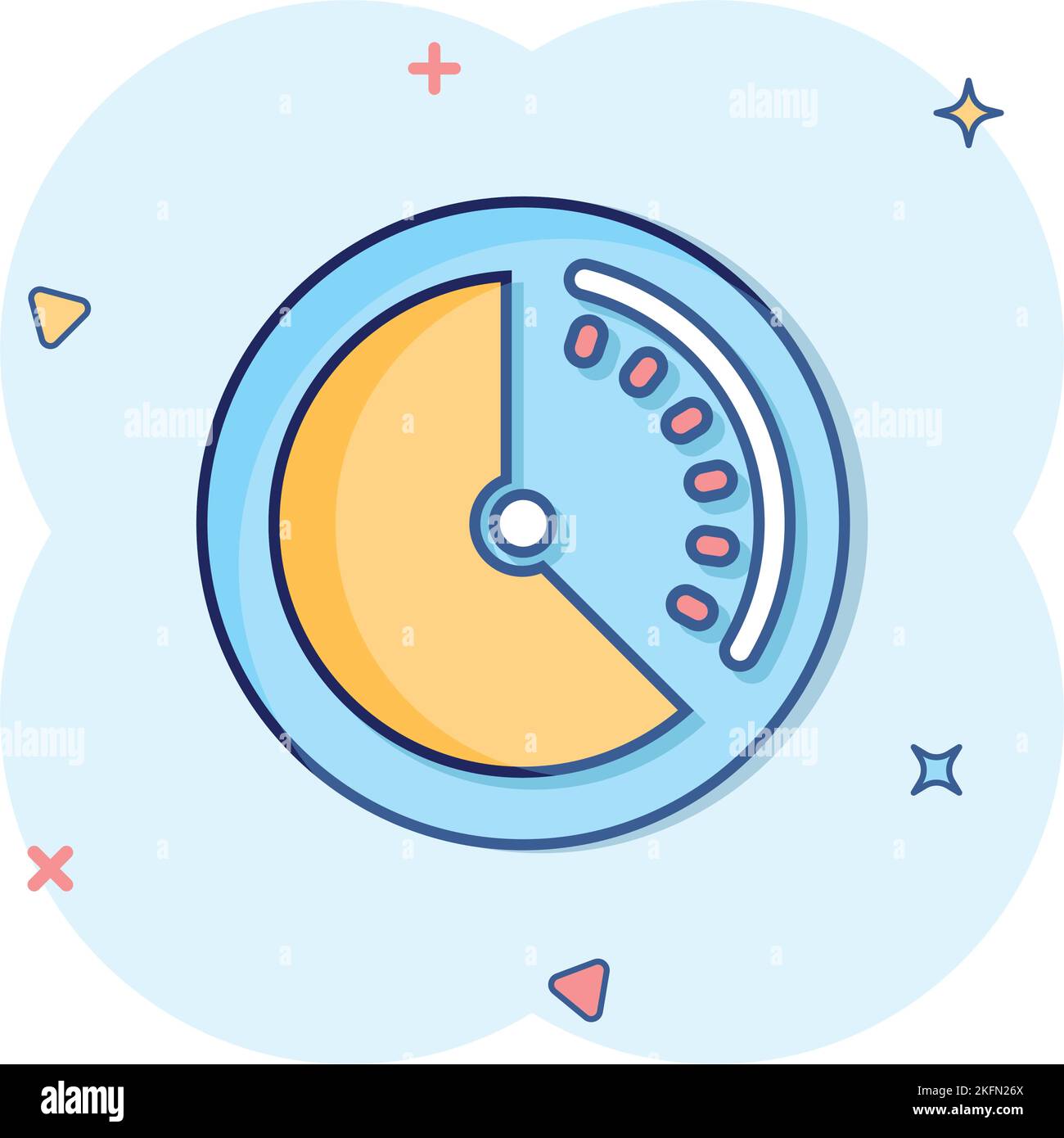 Clock icon in comic style. Watch cartoon vector illustration on white ...