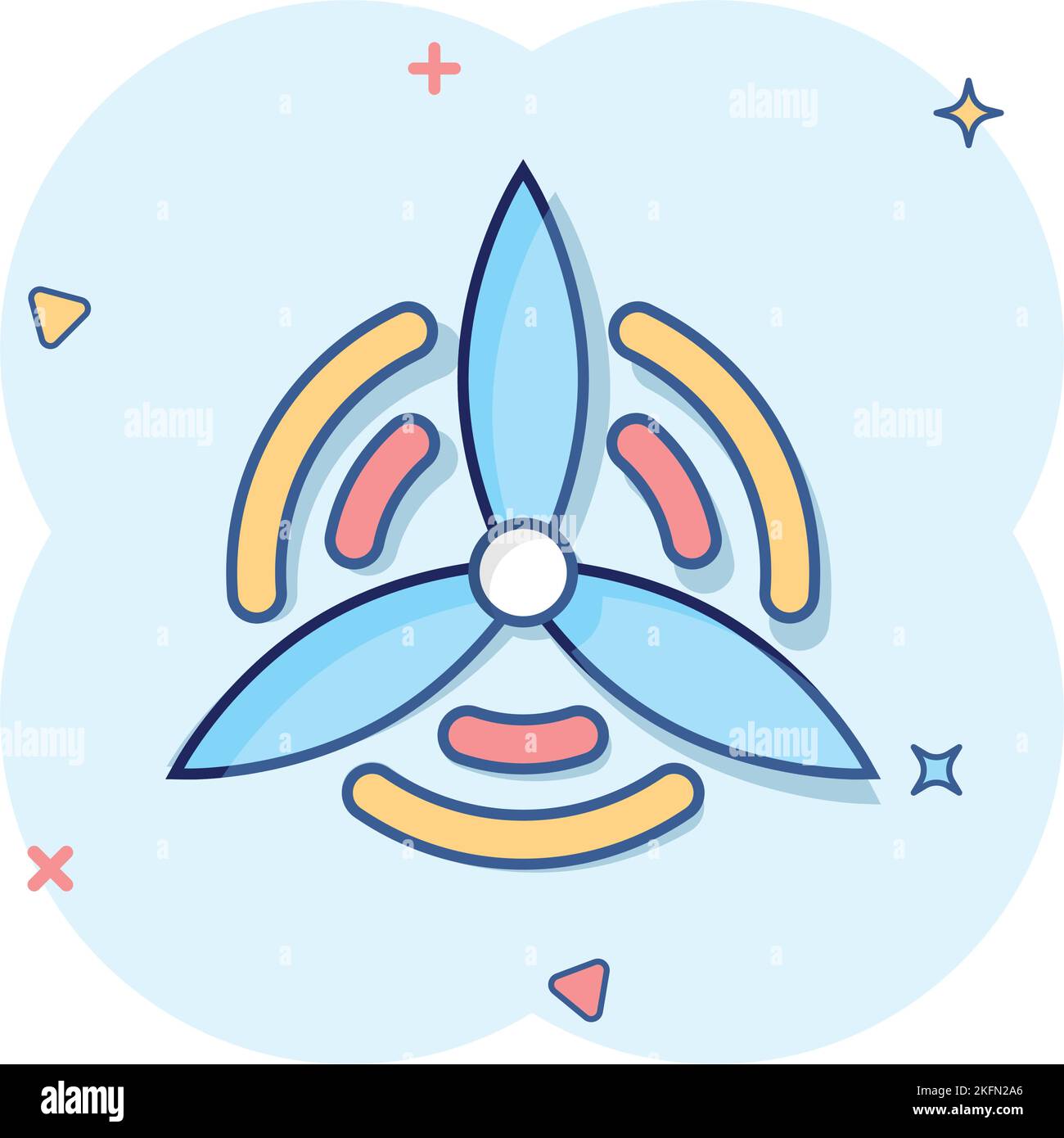 Wind power plant icon in comic style. Turbine cartoon vector ...