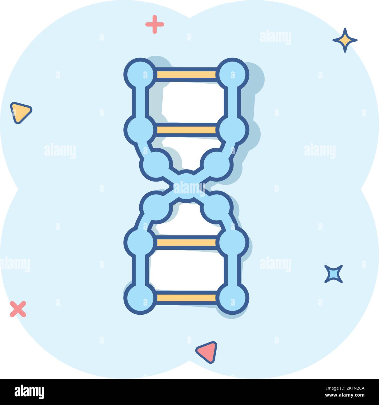 Dna molecule icon in comic style. Atom cartoon vector illustration on ...