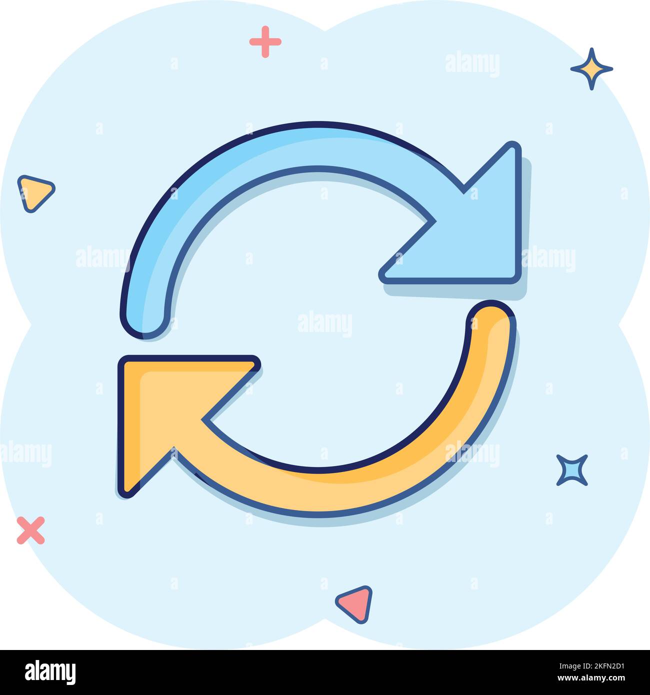 Recycle icon in comic style. Reuse cartoon vector illustration on white ...