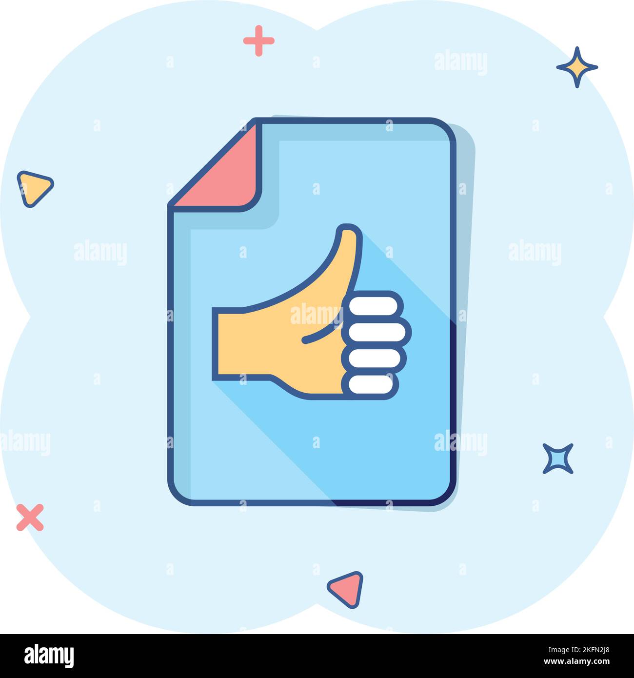 People hand with check mark icon in comic style. Accept cartoon vector ...