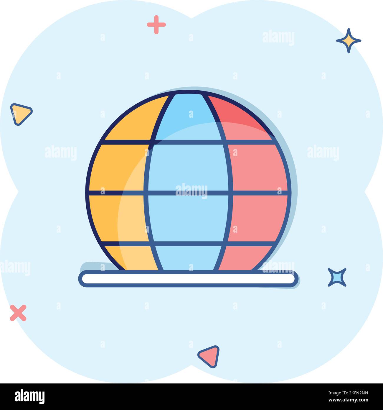 Earth planet icon in comic style. Globe geographic cartoon vector ...