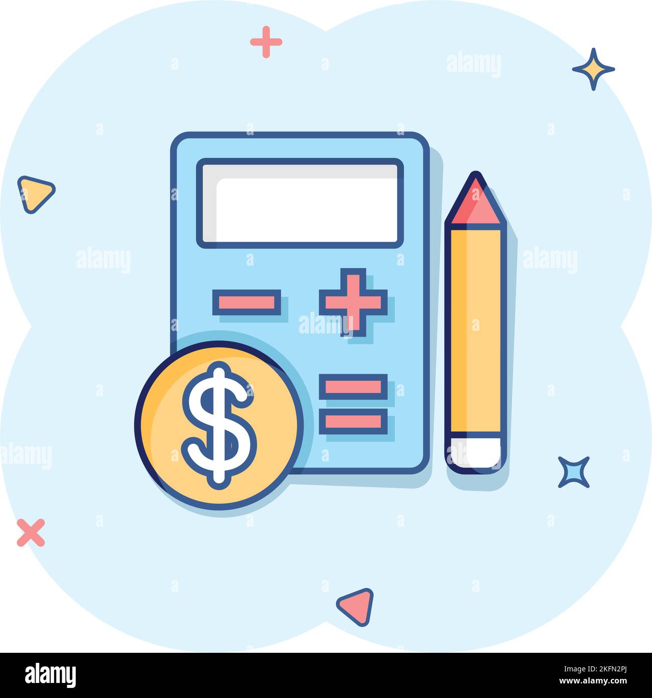Tax payment icon in comic style. Budget invoice cartoon vector ...
