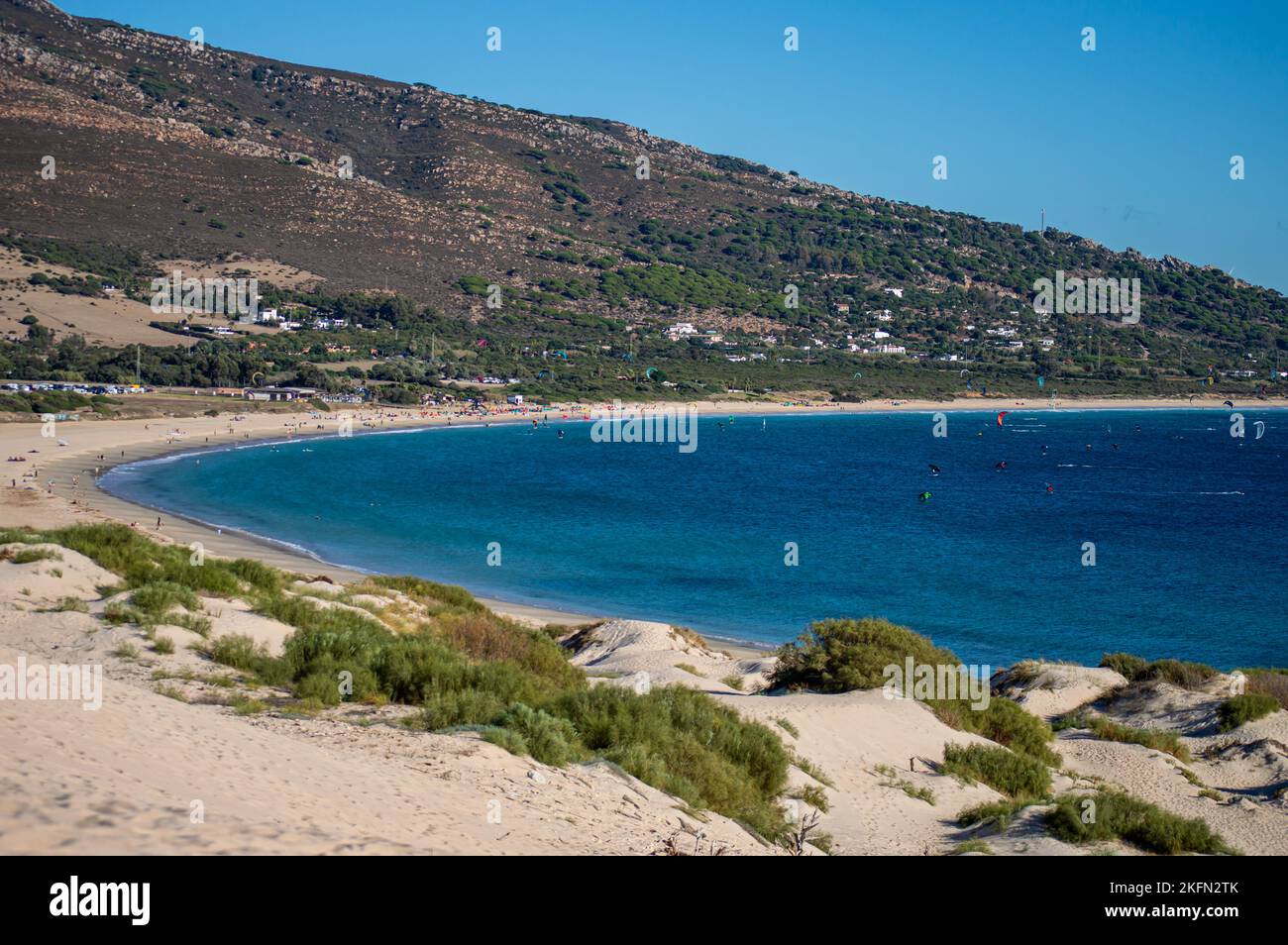Landscape of Valdevaqueros beach, Gibraltar Strait, Spain Stock Photo ...
