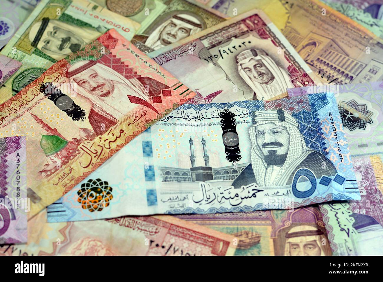 Saudi Arabia riyals money banknotes collection of different times and ...