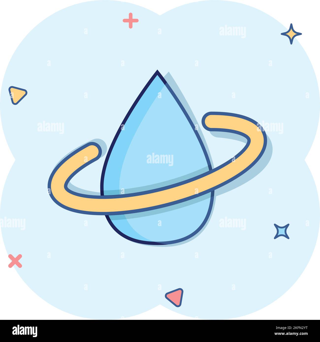 Water drop icon in comic style. Droplet cartoon vector illustration on ...