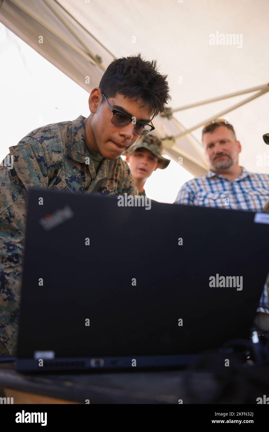 U.S. Marine Pfc. David Hernandez, a combat engineer with Charlie ...