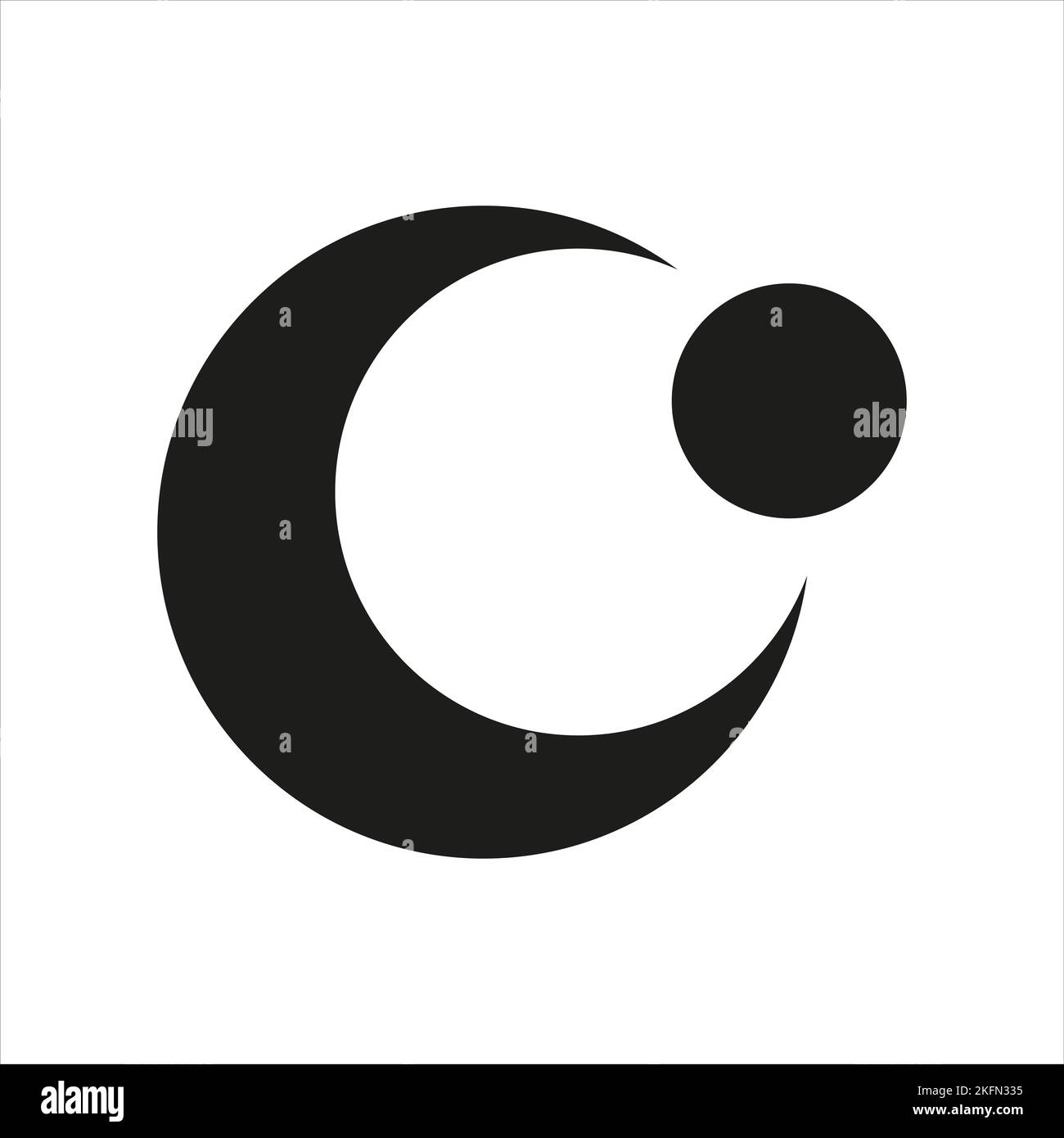 Hand drawn black celestial moon phases isolated on white background ...