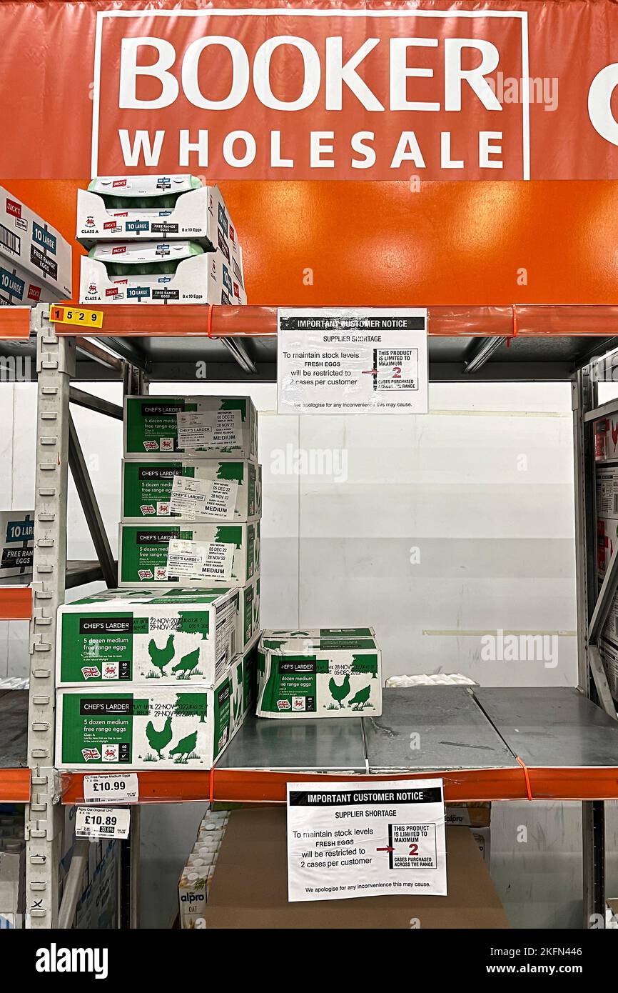 A notice informing customers they can only buy 2 cases of eggs is seen ...