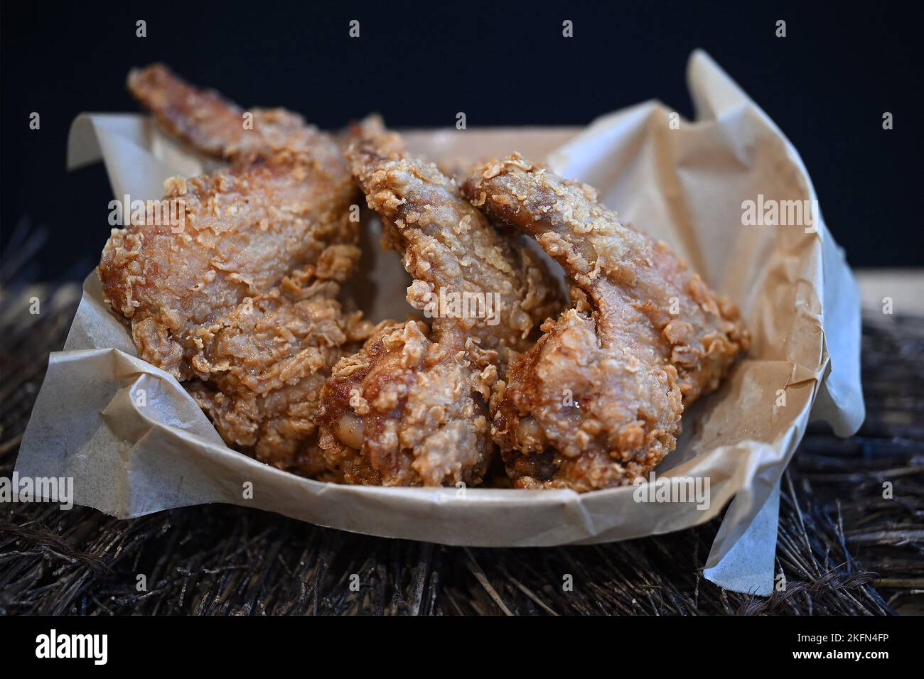 Stock shot deep fried chicken. Birmingham UK. November 2022 Stock Photo ...