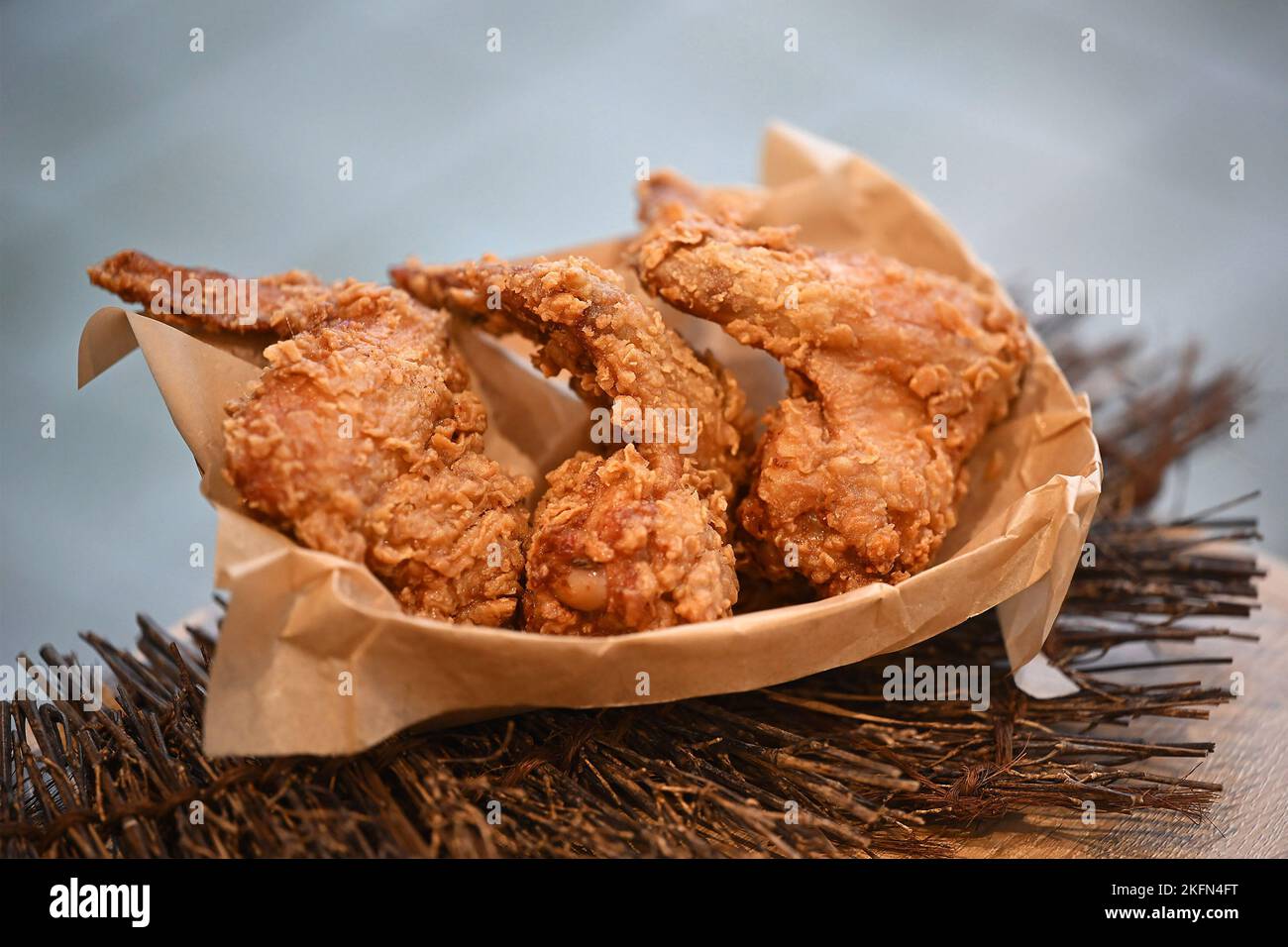 Stock shot deep fried chicken. Birmingham UK. November 2022 Stock Photo ...