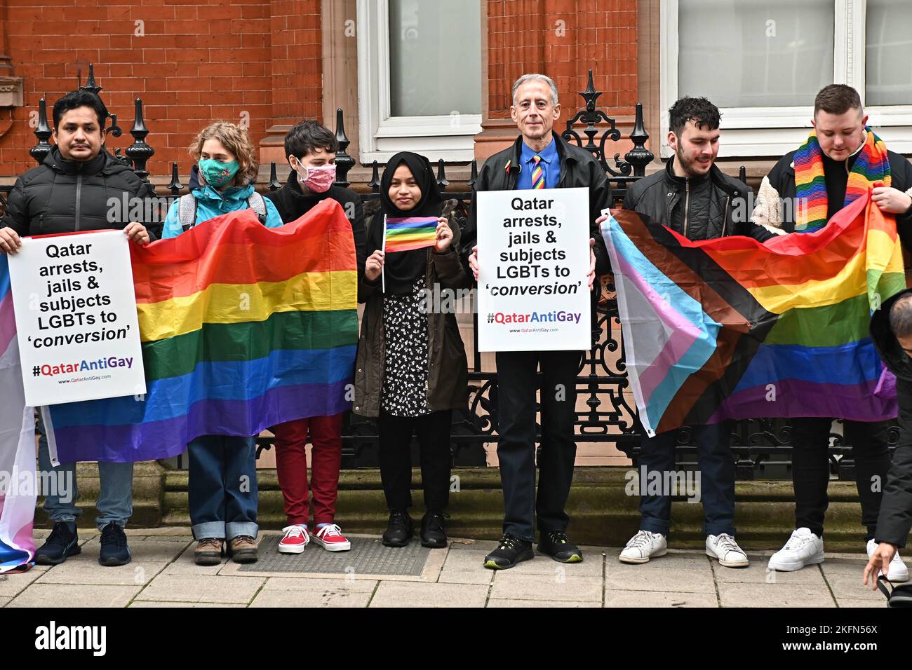 Qatar Embassy, London, UK. 19th November 2022: Protest Qatar sexism ...