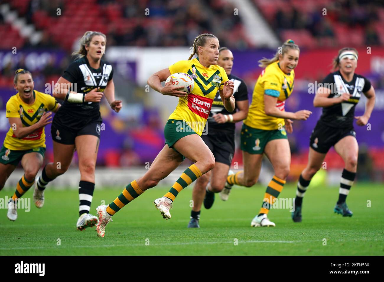 Australia's Ali Brigginshaw in action during the Women's Rugby League ...