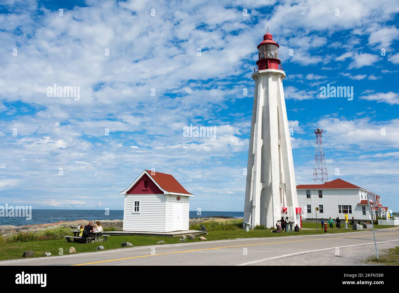 Rimouski, Canada - August 9, 2015:View of the Pointe au Pere lighthouse ...