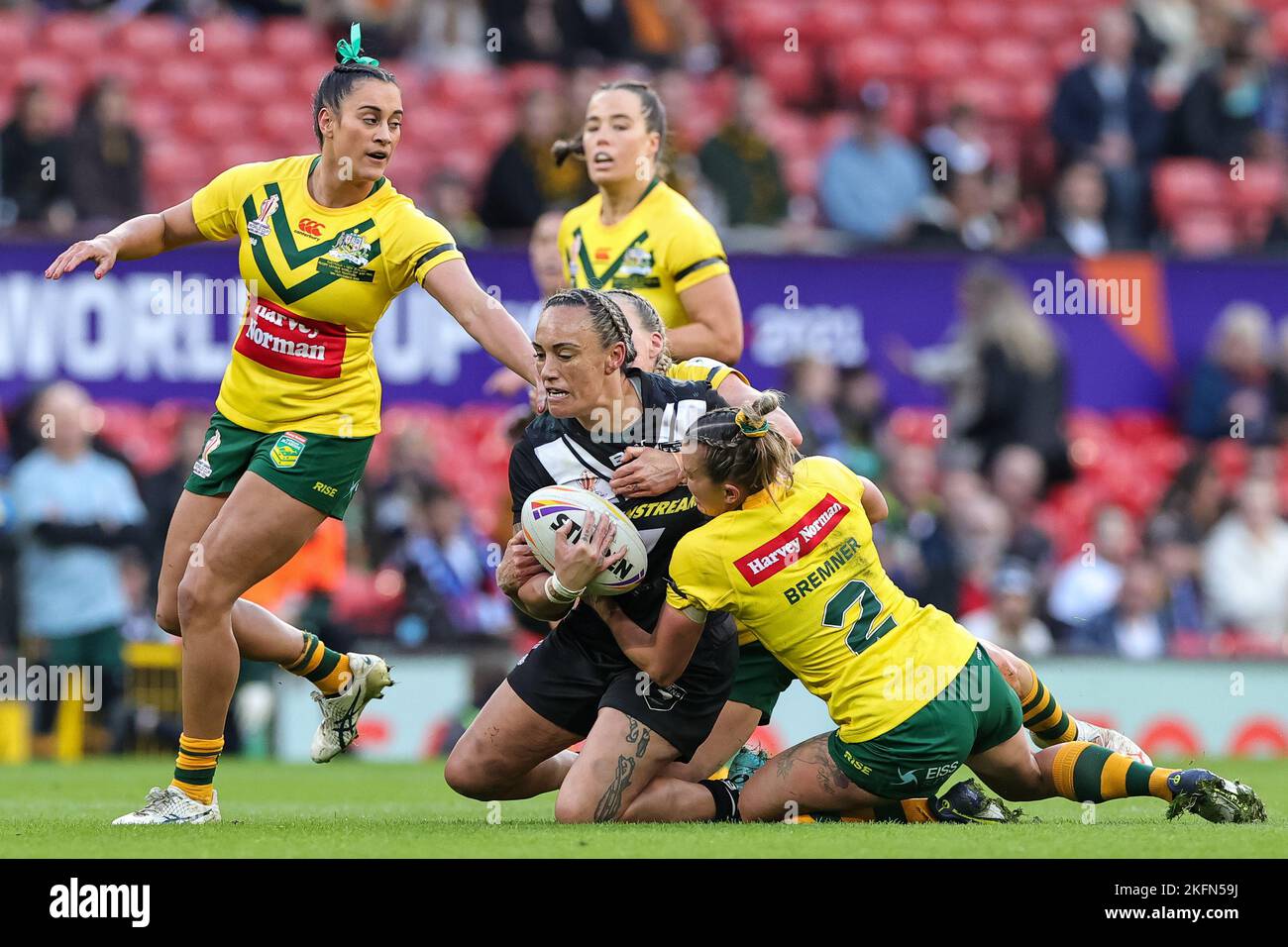 Manchester Uk 19th Nov 2022 Krystal Rota Of New Zealand Is Tackled