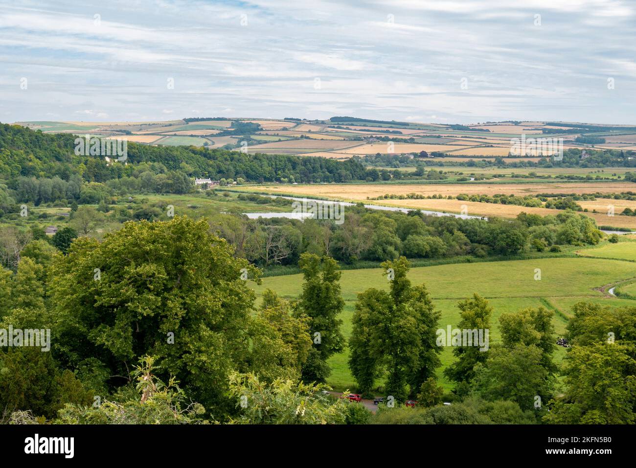 Looking over the Rivre Arun / Arun flood plain with the South Downs in ...