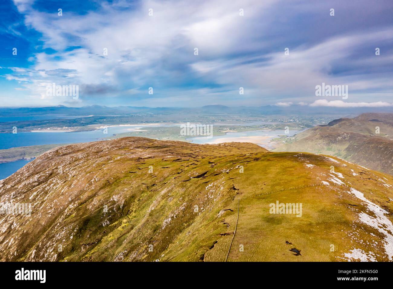 Aerial view of Slieve Tooey by Ardara in County Donegal - Ireland Stock ...