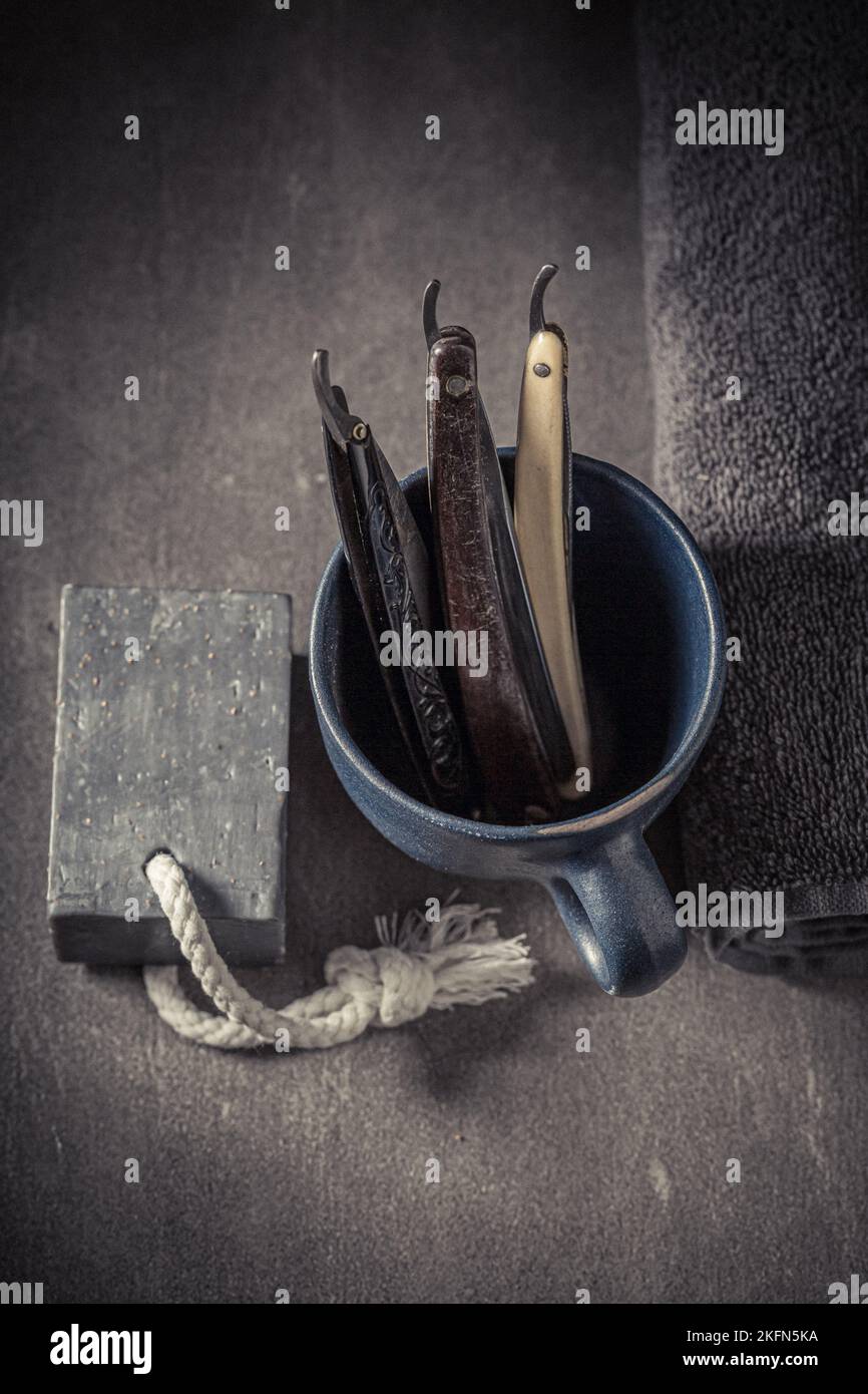 Unique and classic shave set with grey soap and brush. Classic shaving ...