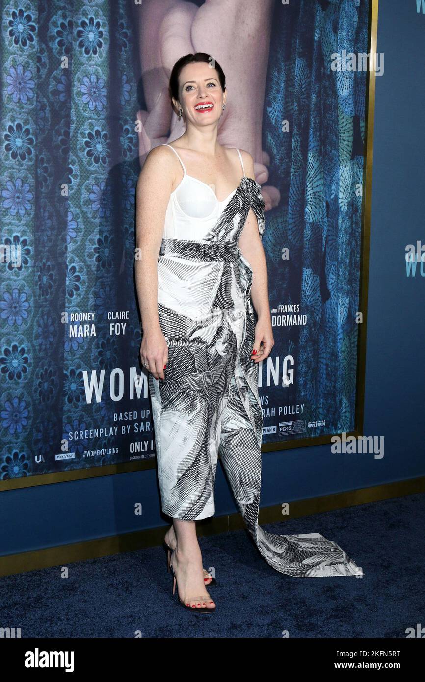LOS ANGELES - NOV 17: Claire Foy at the Women Talking Premiere at ...