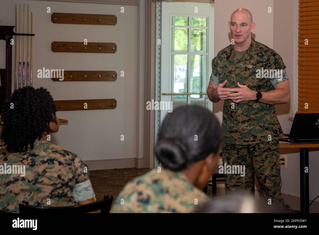 U.S. Marine Corps Sgt. Maj. Troy E. Black, Sergeant Major of the Marine Corps, speaks to equal ...