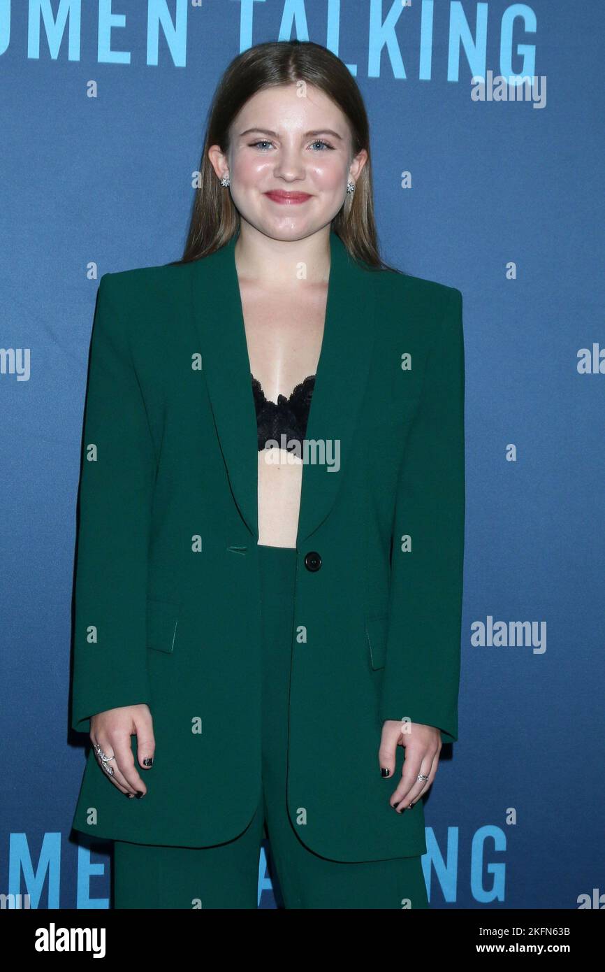 LOS ANGELES - NOV 17: Kate Hallett at the Women Talking Premiere at ...