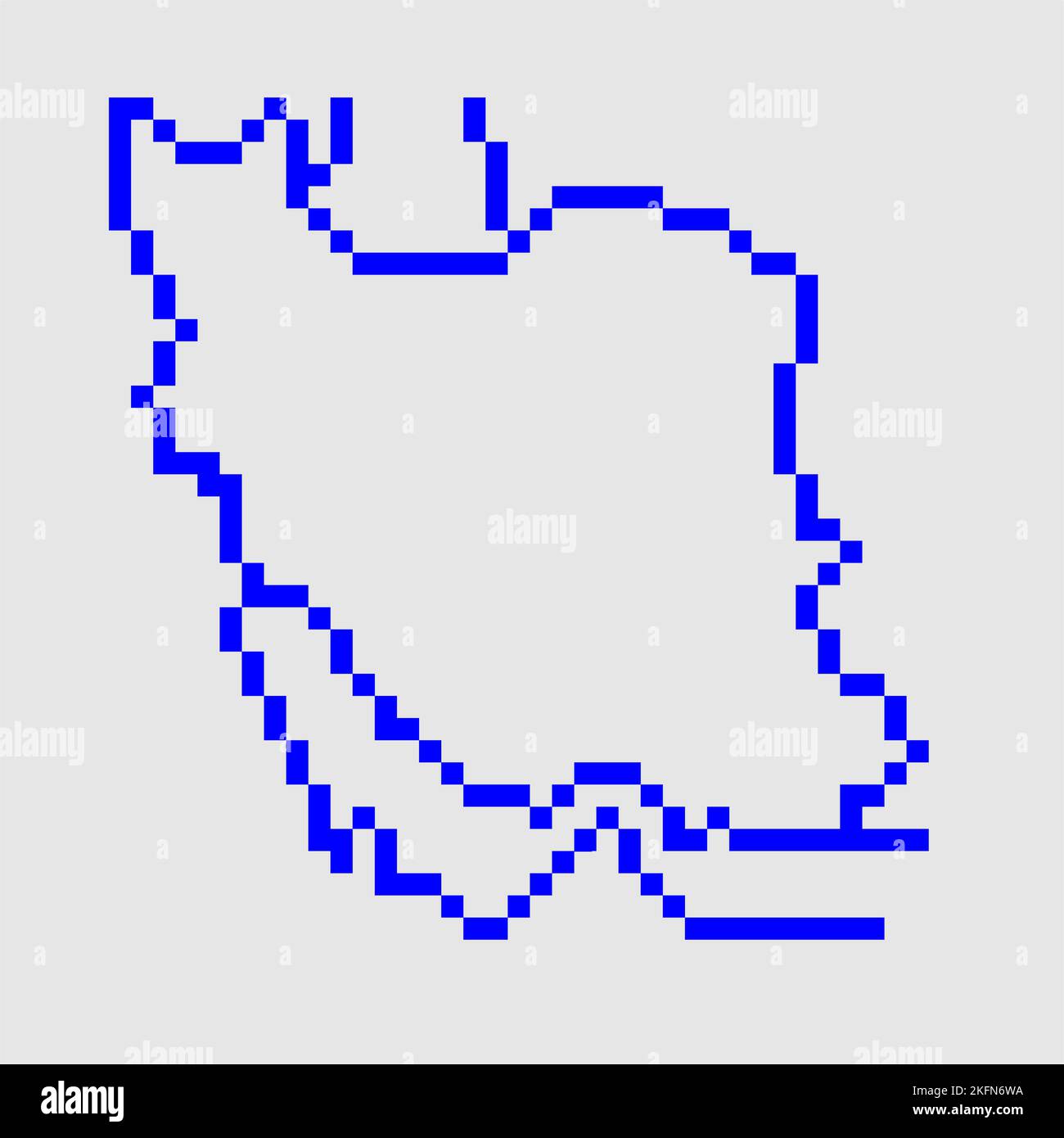 map of iran logo design in blue pixel Stock Vector Image & Art - Alamy