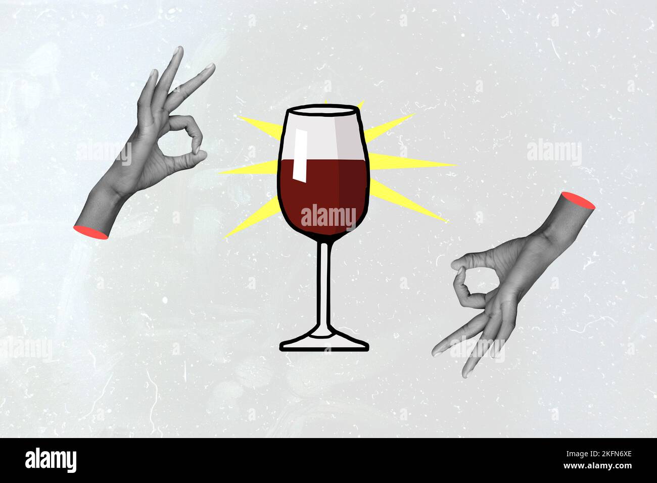 Composite collage image of two human arms black white gamma demonstrate ...