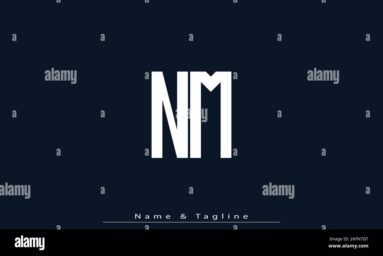Alphabet letters Initials Monogram logo NM , MN Stock Vector Image ...