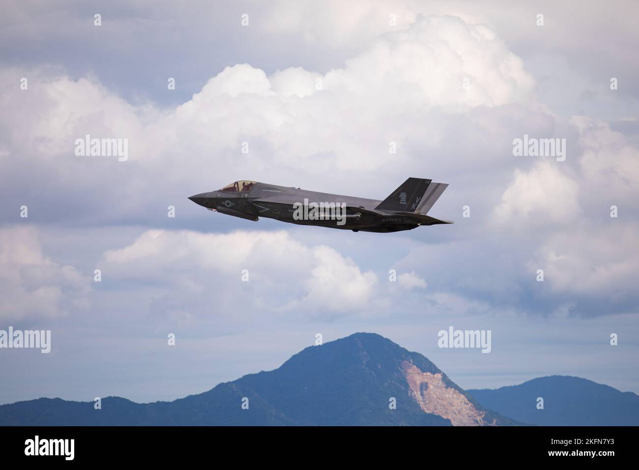 A U.S. Marine Corps F-35B Lightning II aircraft with Marine Fighter ...