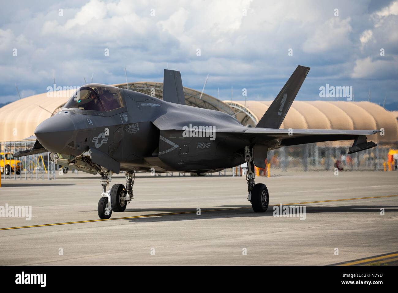 A U.S. Marine Corps F-35B Lightning II aircraft with Marine Fighter ...