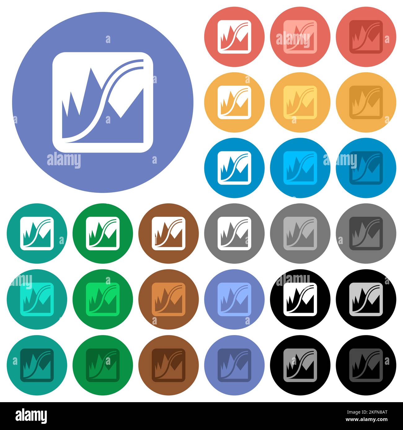 Adjust image curves multi colored flat icons on round backgrounds ...