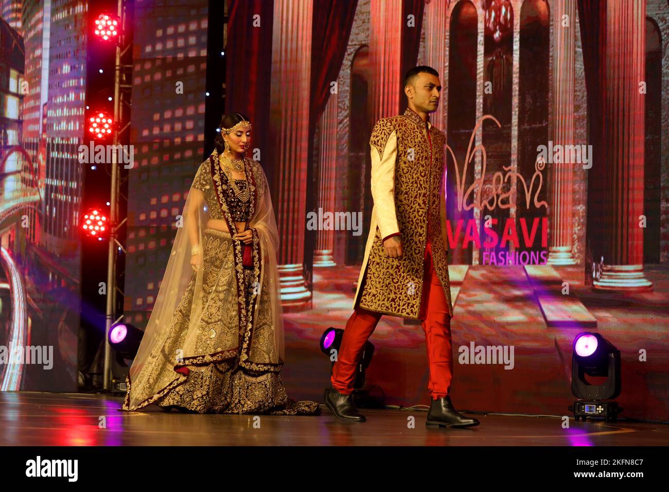 Dhaka, Bangladesh - November 18, 2022: Bangladeshi Model walking down ...