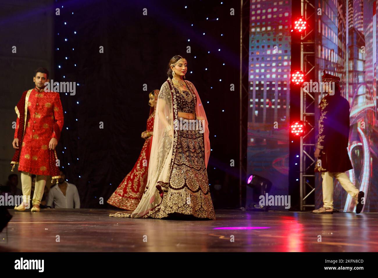Dhaka, Bangladesh - November 18, 2022: Bangladeshi Model walking down ...