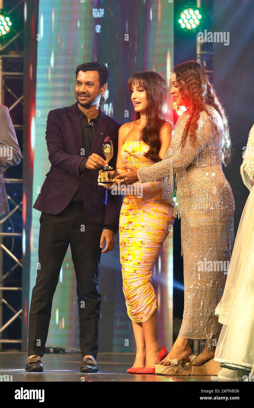 Dhaka, Bangladesh - November 18, 2022: Bollywood star Nora Fatehi participated in the Global ...
