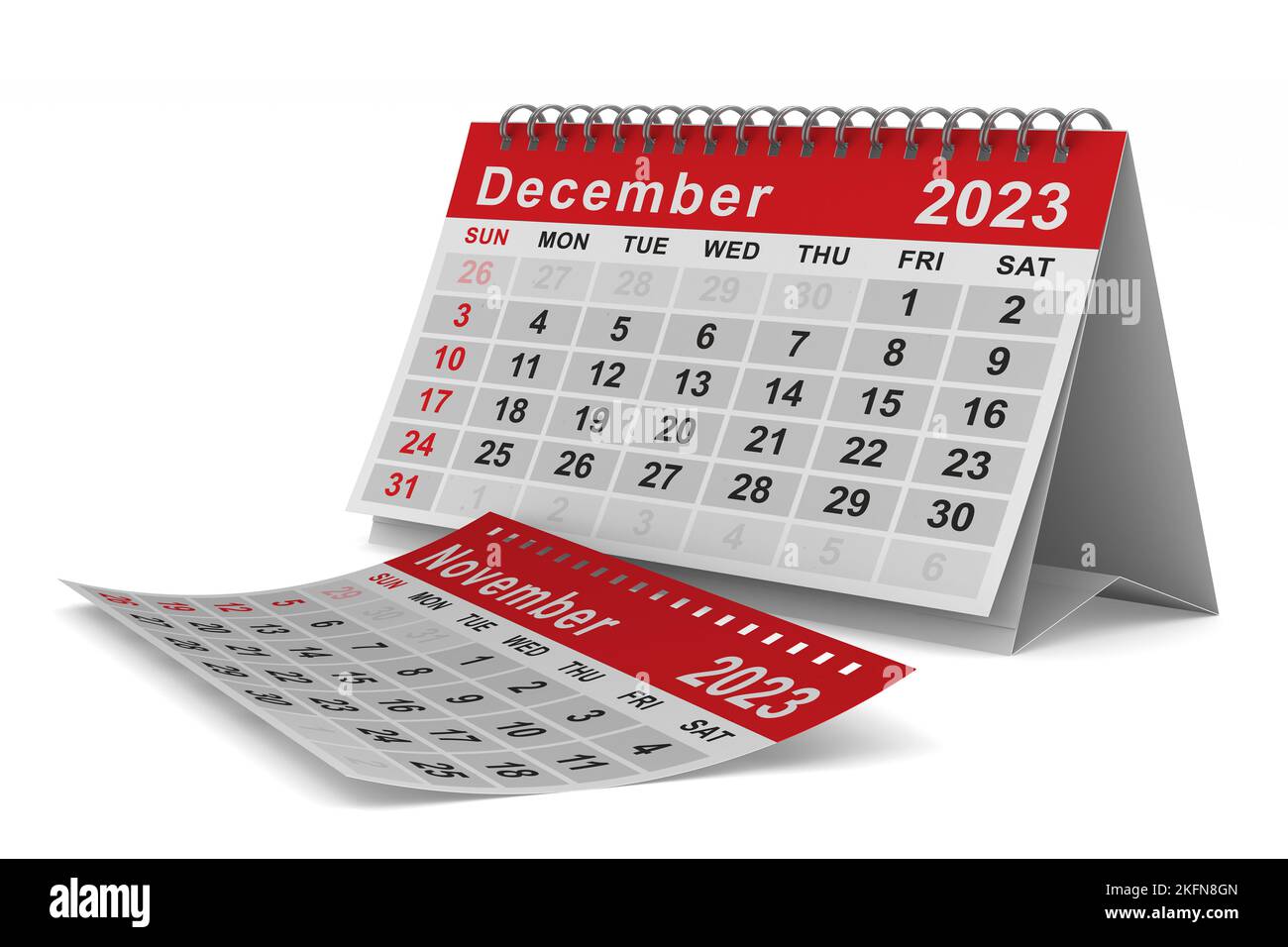 Red calendar december 2023 Cut Out Stock Images & Pictures - Alamy