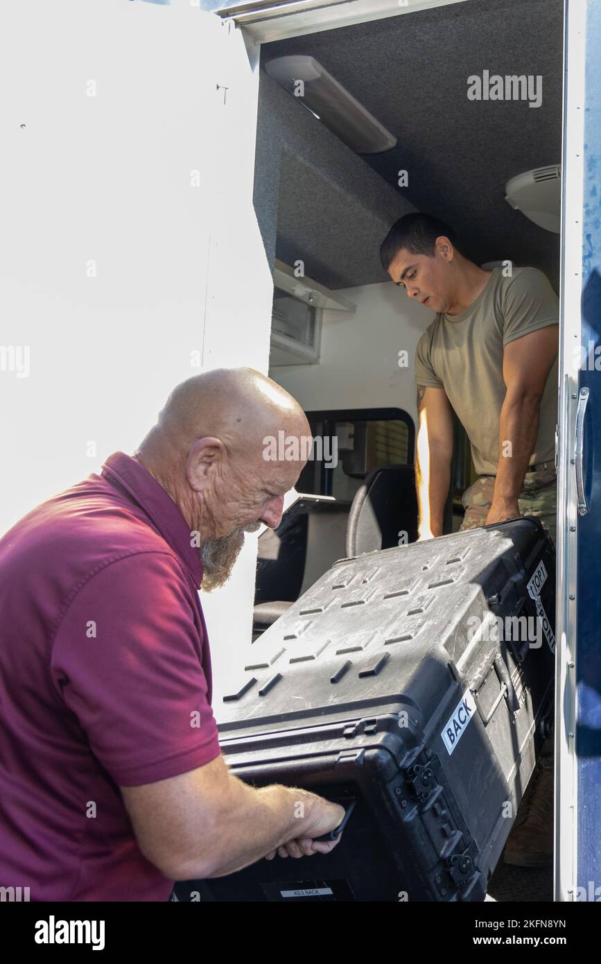Airmen with the 255th Air Control Squadron, 172nd Airlift Wing ...