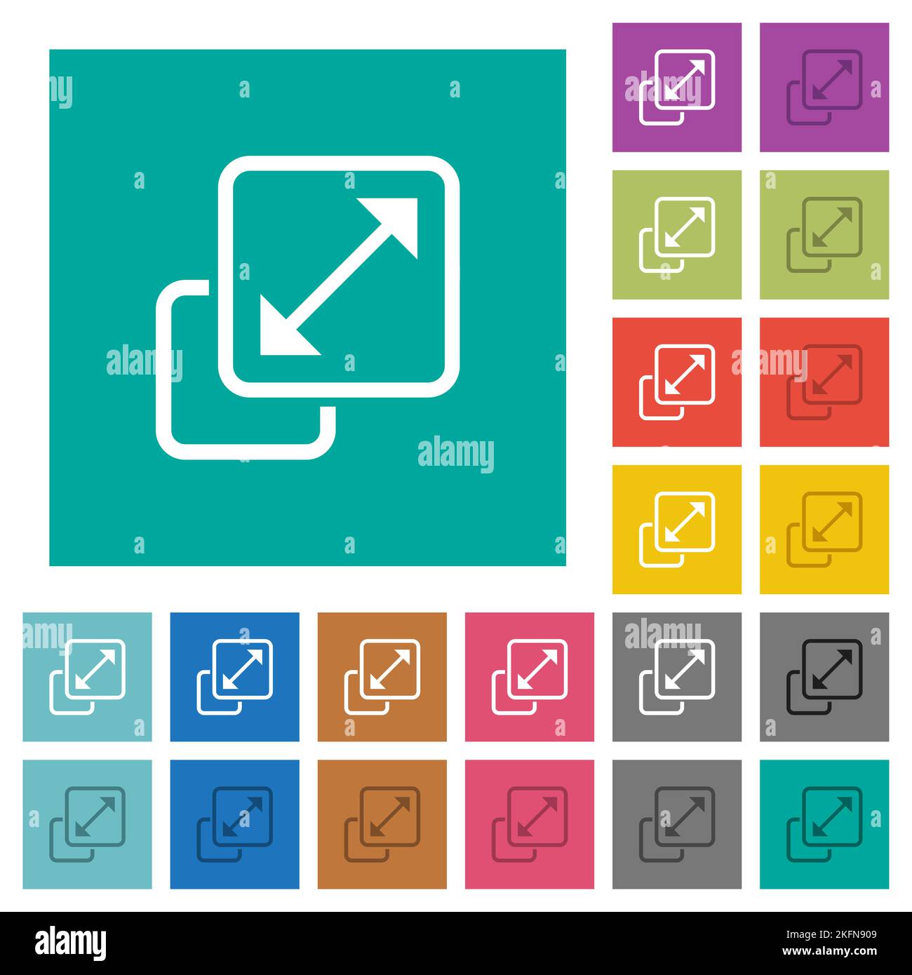 Resize element outline multi colored flat icons on plain square ...